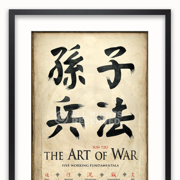 Sun Tzu Art of War Poster - Etsy