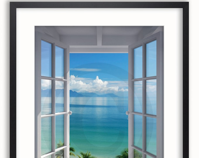 Beach Window View Poster - Etsy