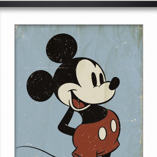 Mickey Mouse Retro Officially Licensed Poster | Etsy