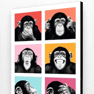 Chimps 6 Pics Vertical Pop Art Poster - Etsy