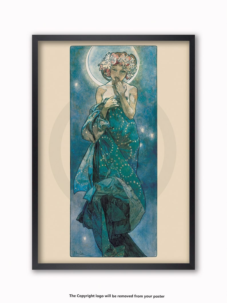 Alphonse Mucha Moon Vintage Licensed Poster - Etsy