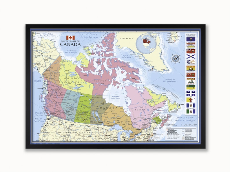 Map of Canada Poster - Etsy