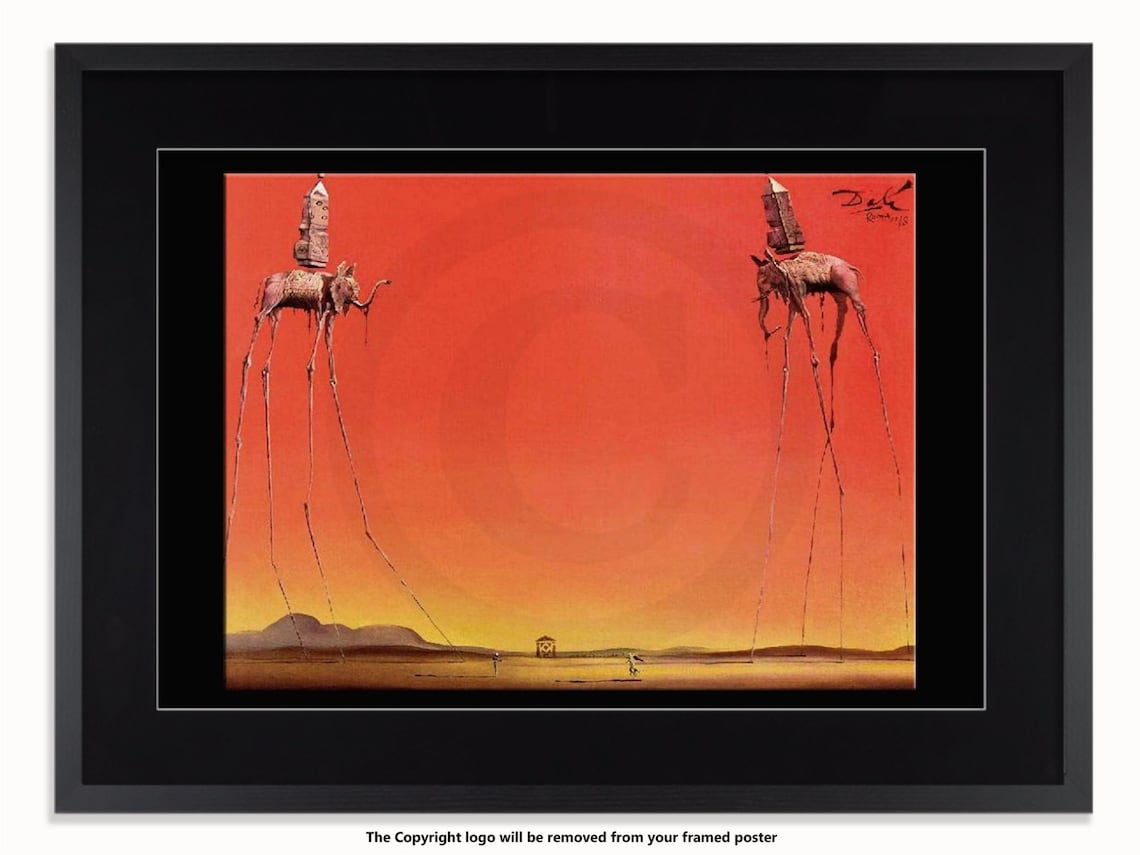 Salvador Dali Red Elephants Art Poster - Etsy