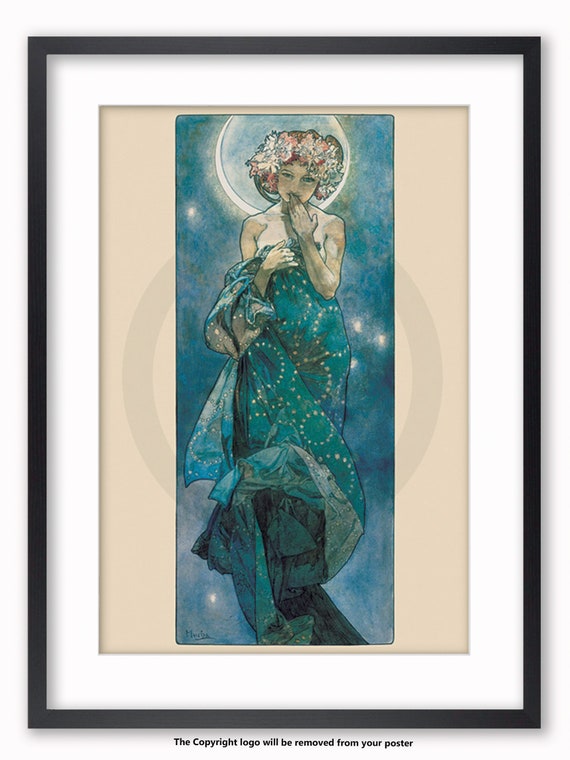Alphonse Mucha Moon Vintage Licensed Poster - Etsy
