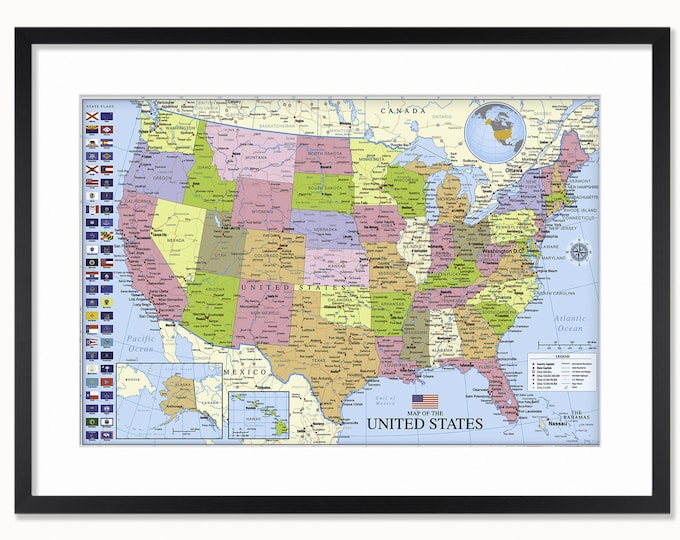 Map of the United States Poster - Etsy