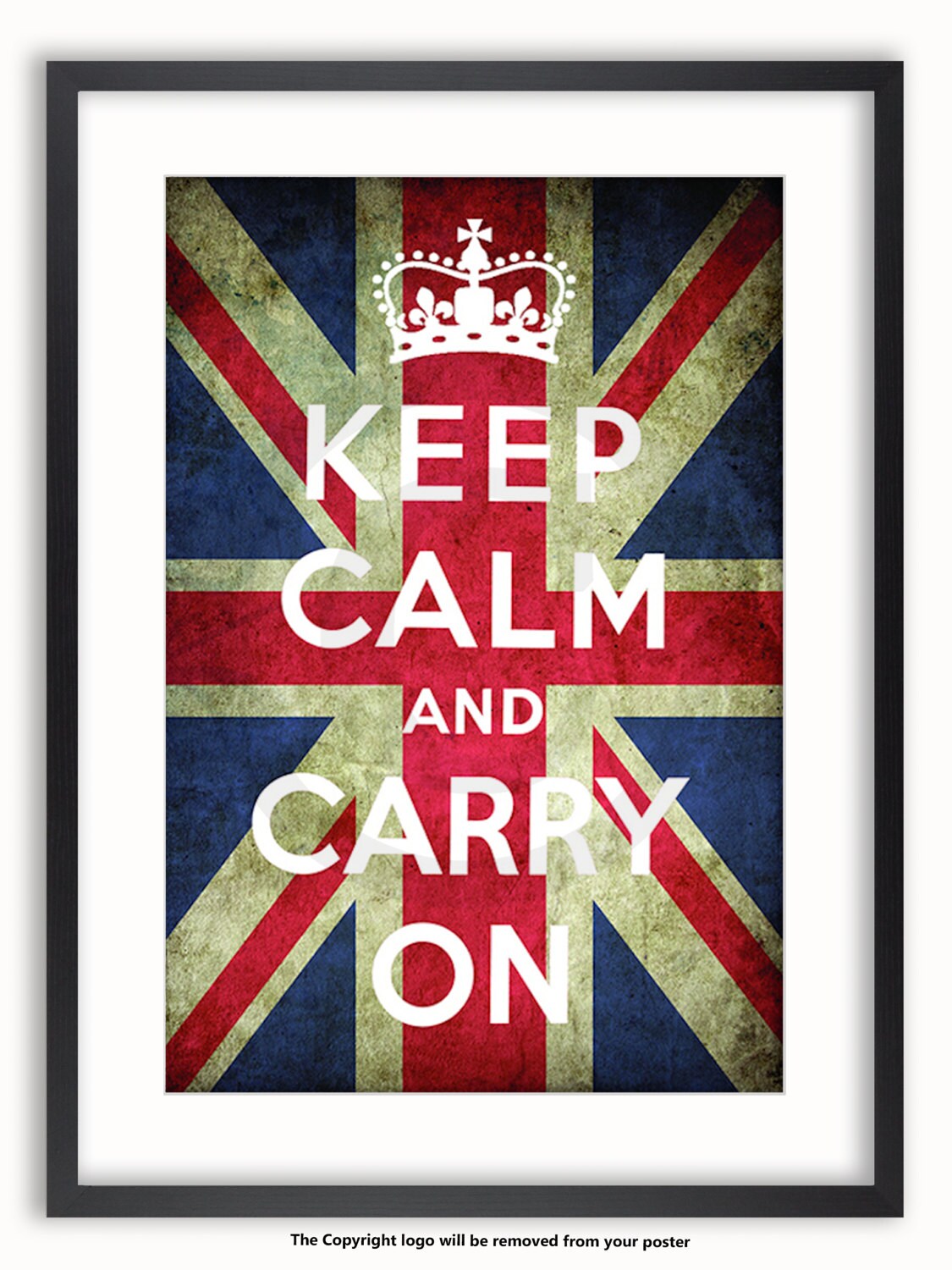 Keep Calm and Carry on Union Jack Flag Vintage Poster | Etsy