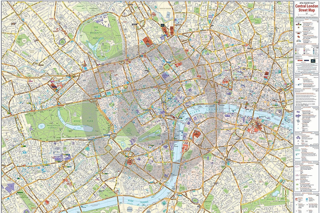 London Central Map Poster - Etsy
