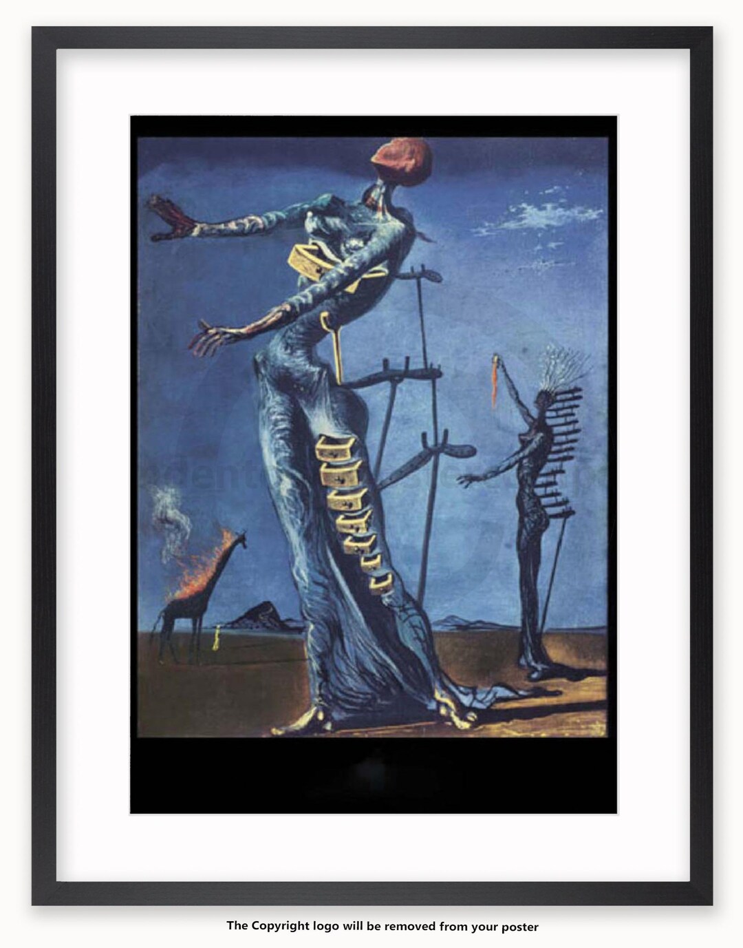 Salvador Dali - Flaming Giraffe - Art Poster - Etsy