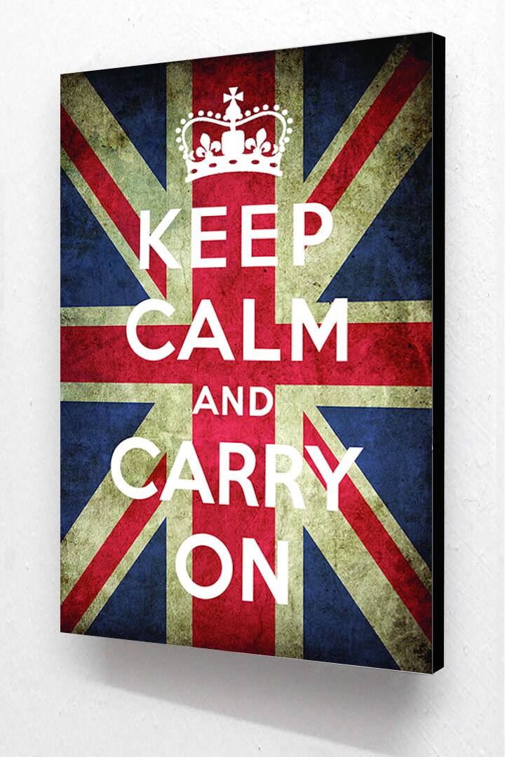 Keep Calm and Carry on Union Jack Flag Vintage Poster | Etsy