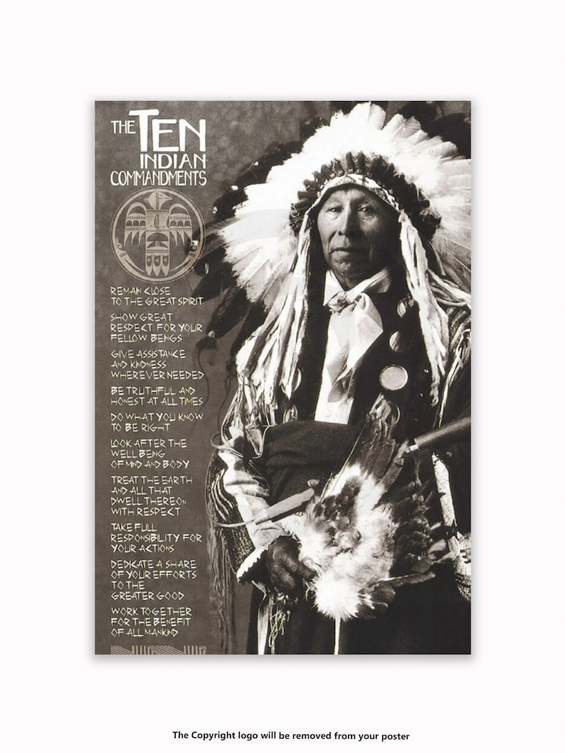 Ten Indian Commandments 2 - Poster - Etsy