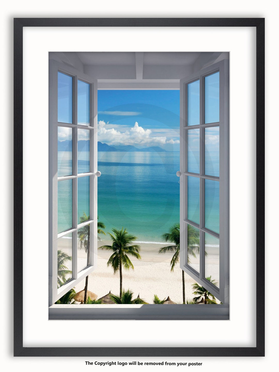 Beach Window View Poster - Etsy