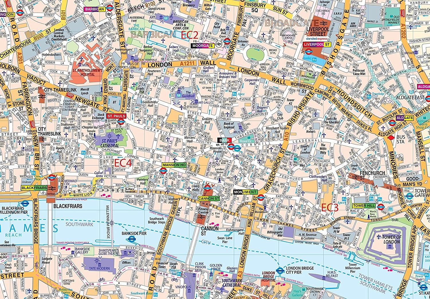 London Central Map Poster - Etsy UK