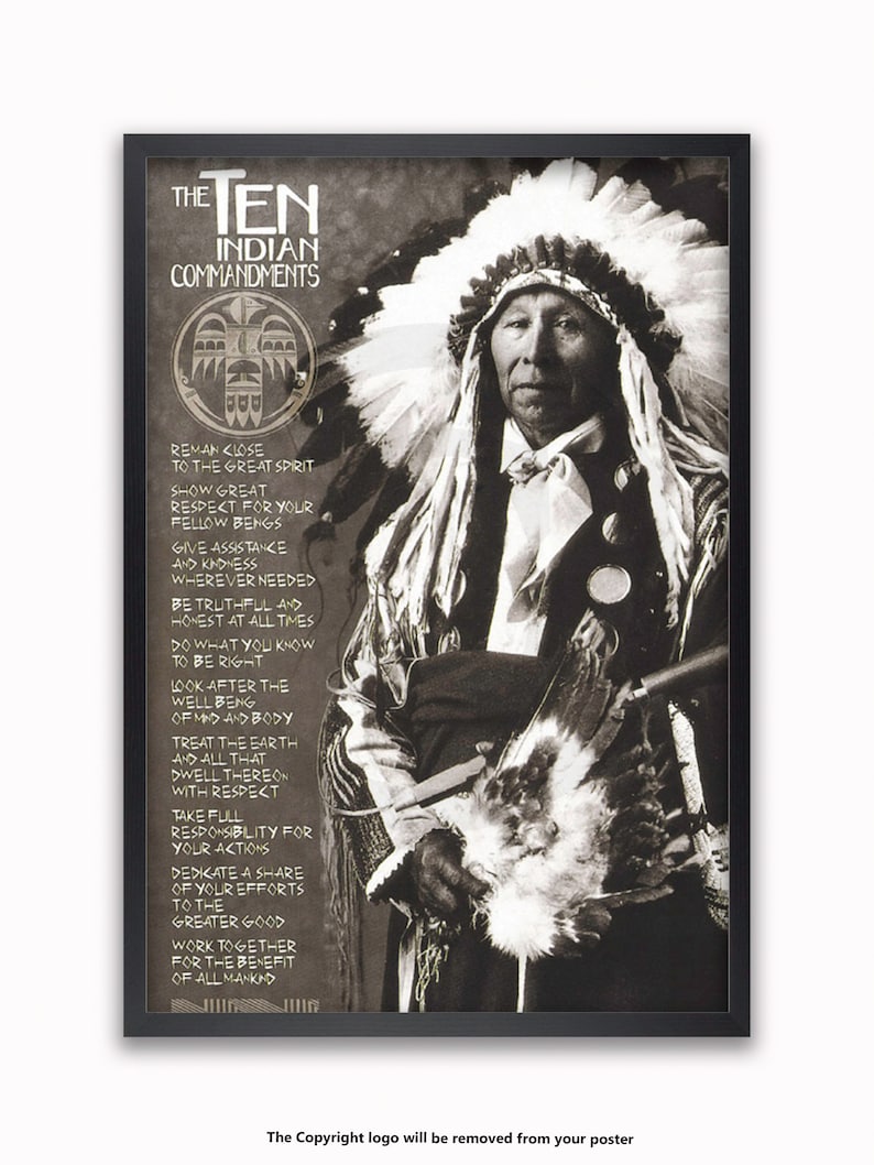 Ten Indian Commandments 2 - Poster - Etsy