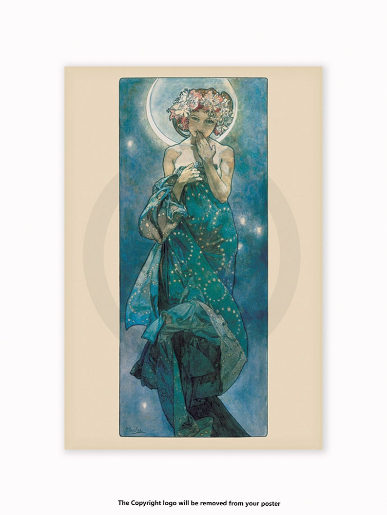 Alphonse Mucha Moon Vintage Licensed Poster - Etsy