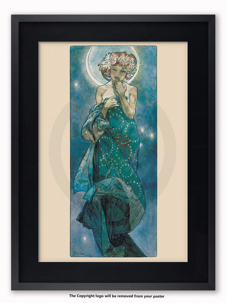 Alphonse Mucha Moon Vintage Licensed Poster - Etsy