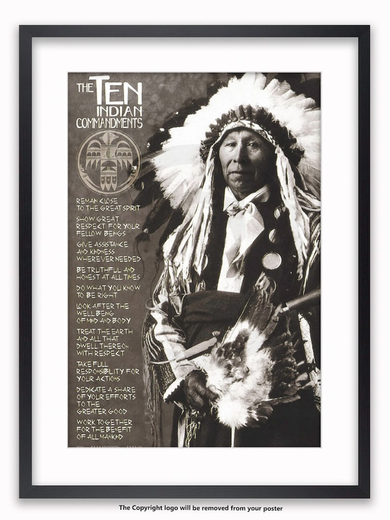 Ten Indian Commandments 2 - Poster - Etsy