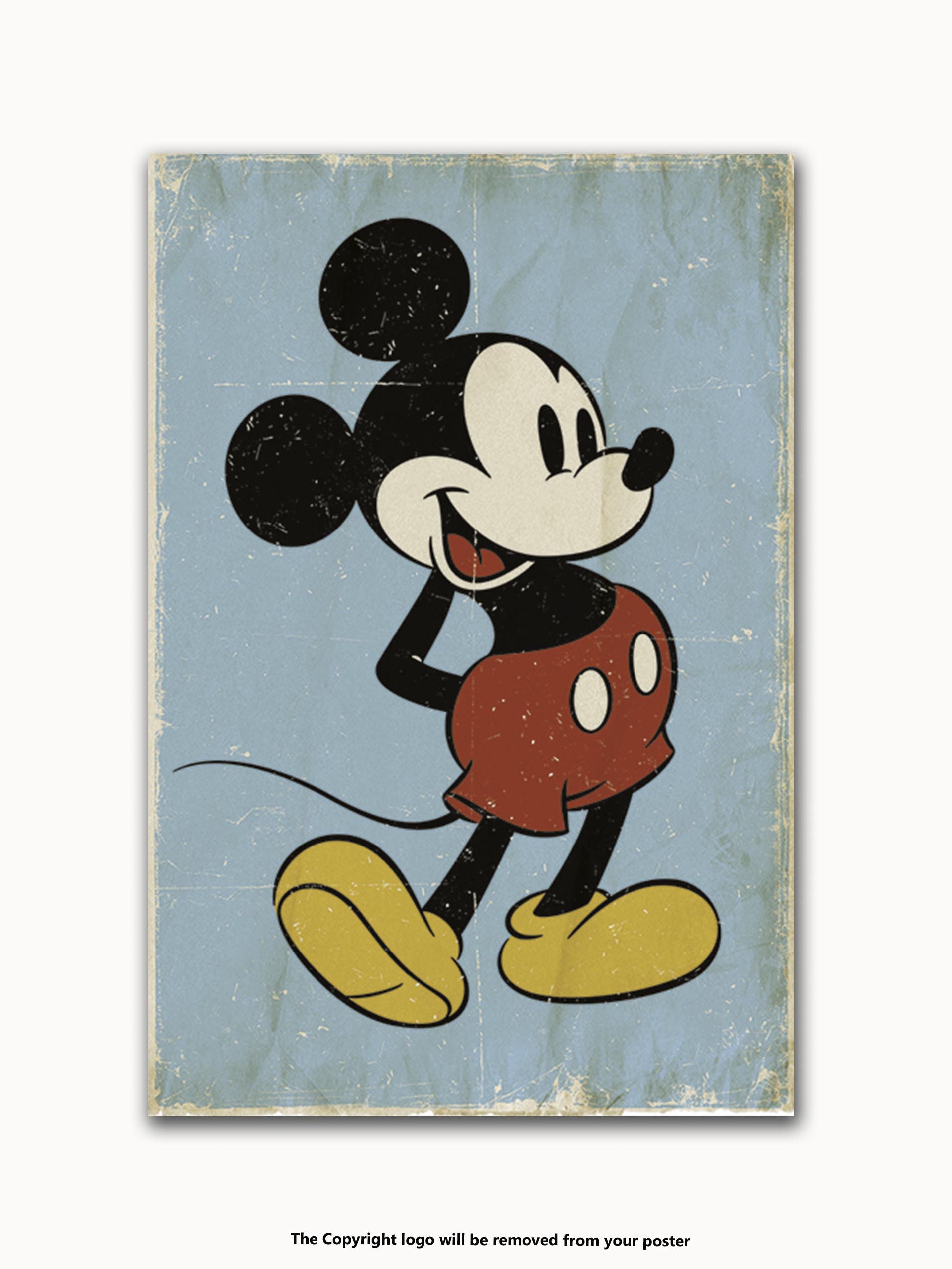Mickey Mouse Retro Officially Licensed Poster | Etsy
