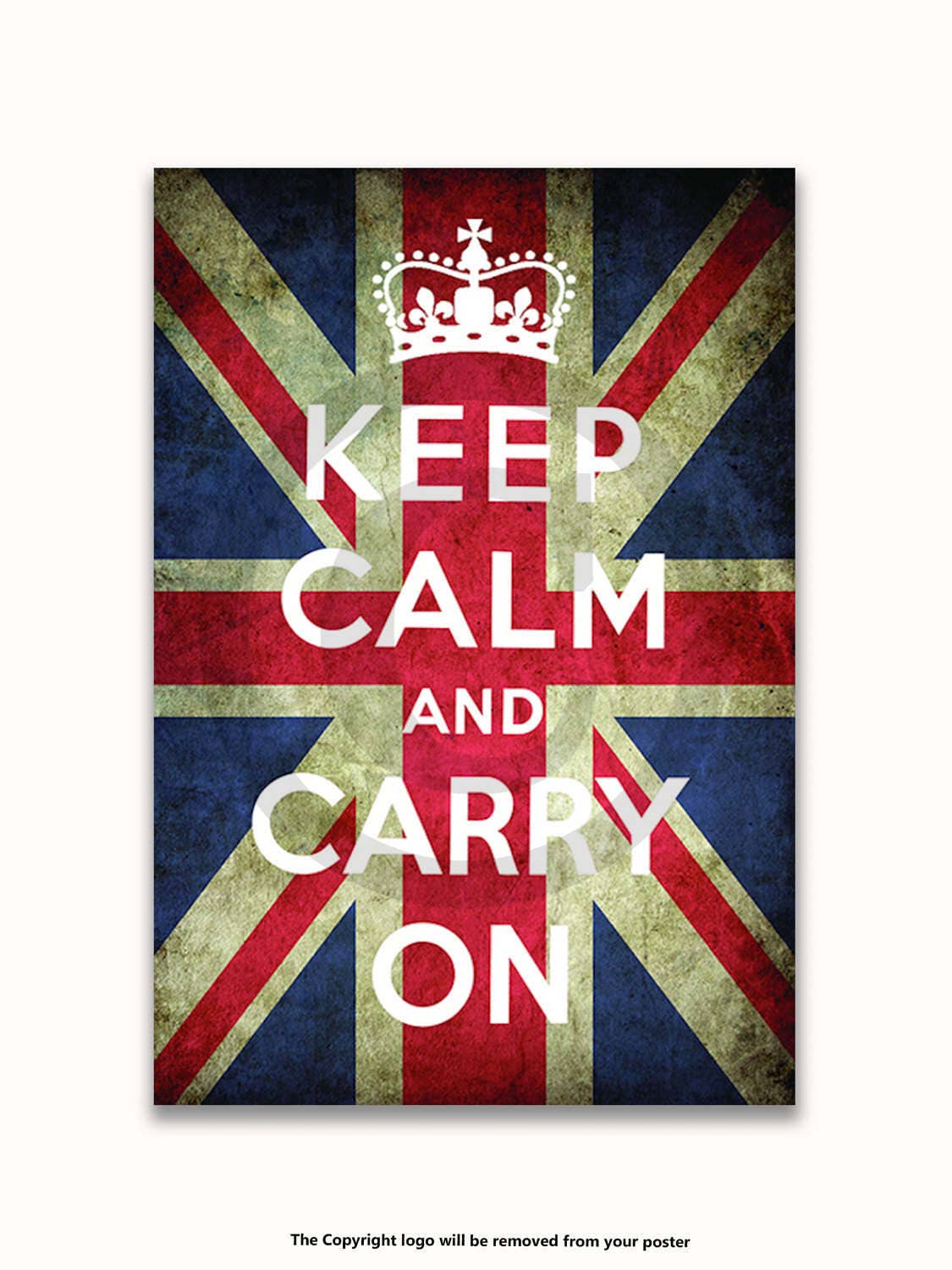 Keep Calm and Carry on Union Jack Flag Vintage Poster | Etsy