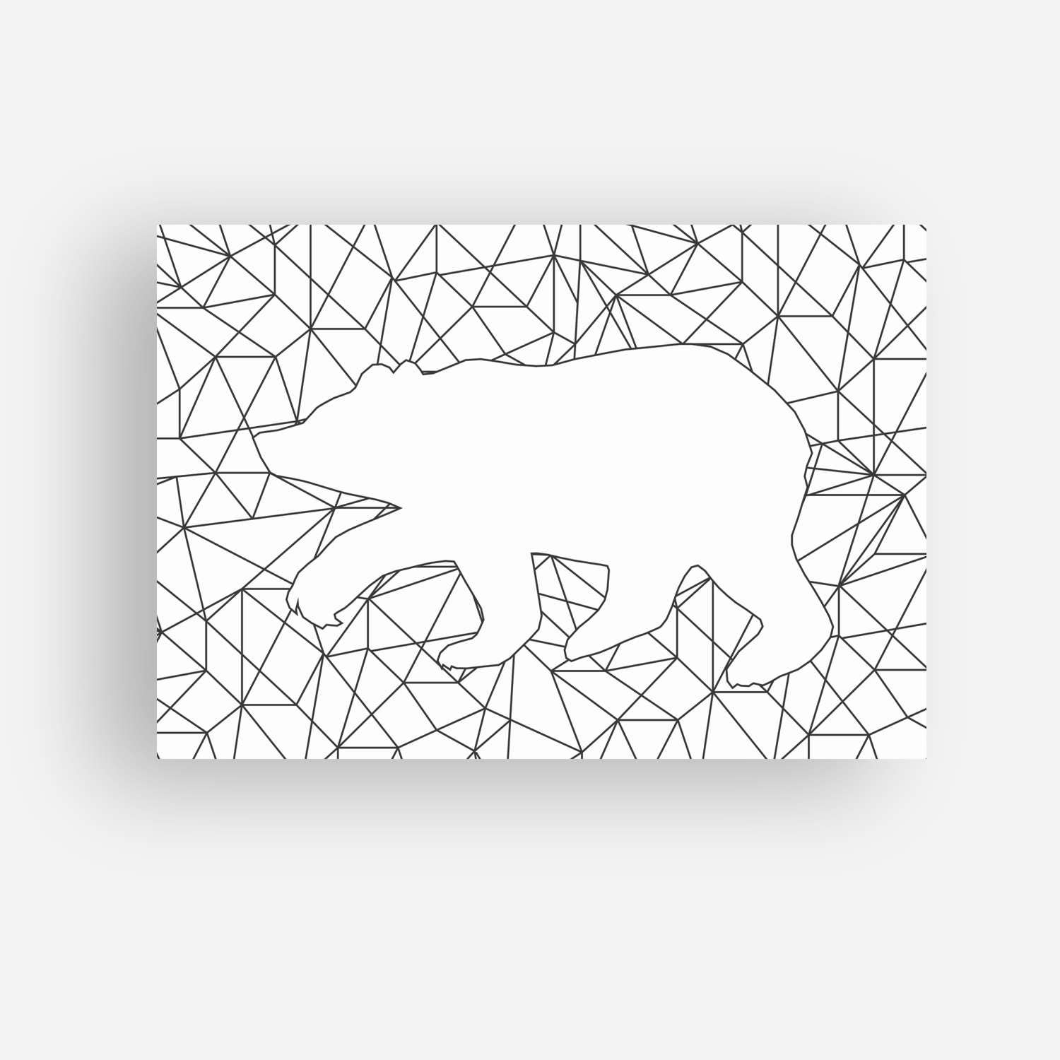 Geometric Bear Print, Black Bear Art, Modern Geometric Art Prints ...