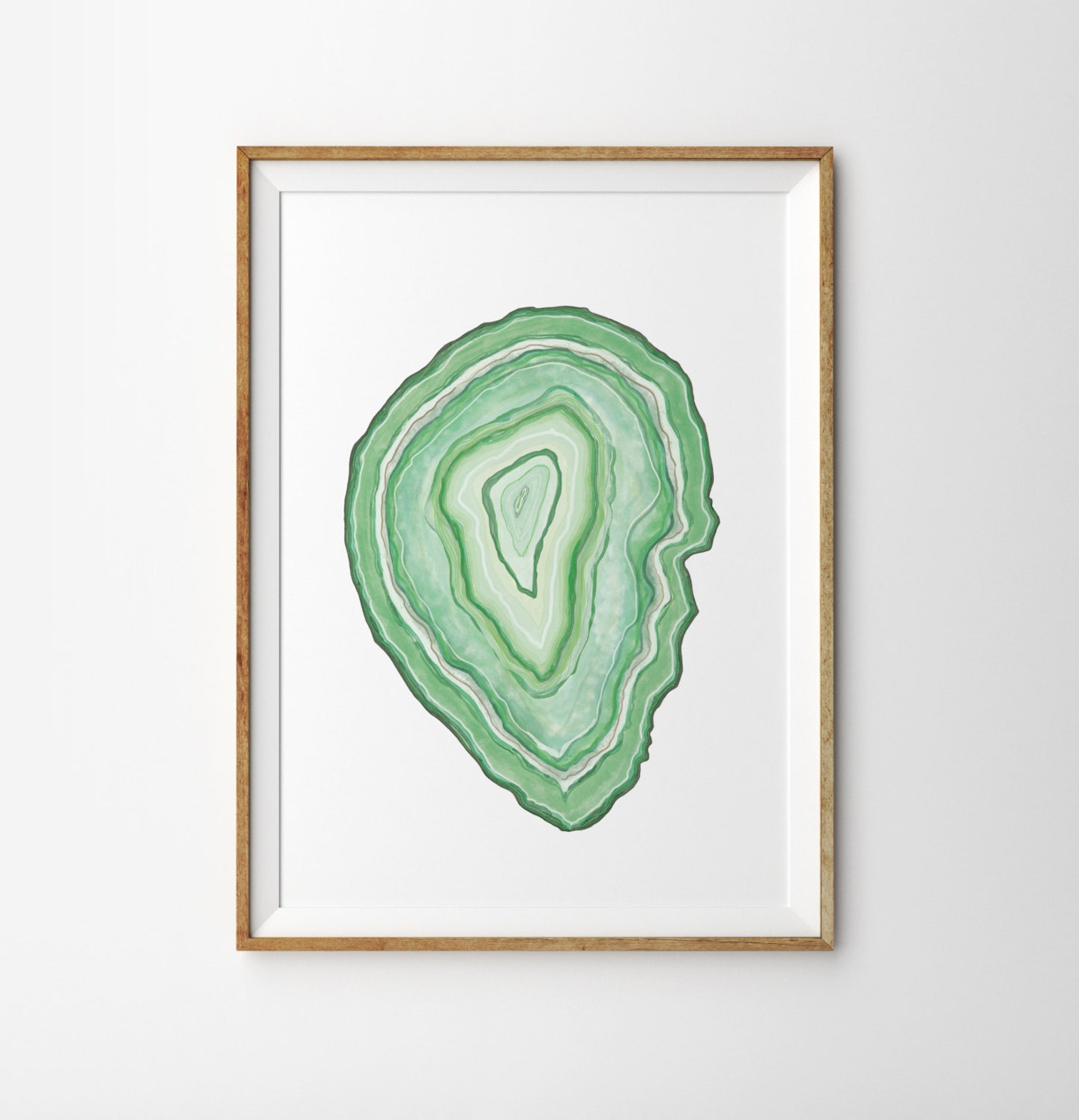 Watercolor Geode Poster - Green Watercolor Print, Watercolor Wall Art ...