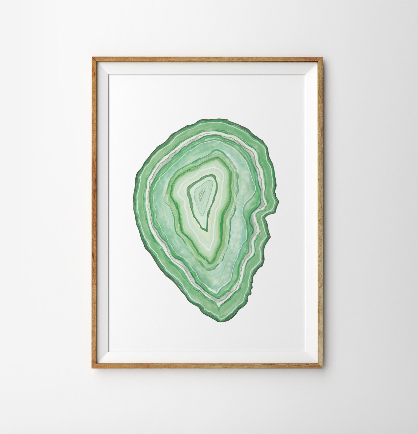 Watercolor Geode Poster - Green Watercolor Print, Watercolor Wall Art ...