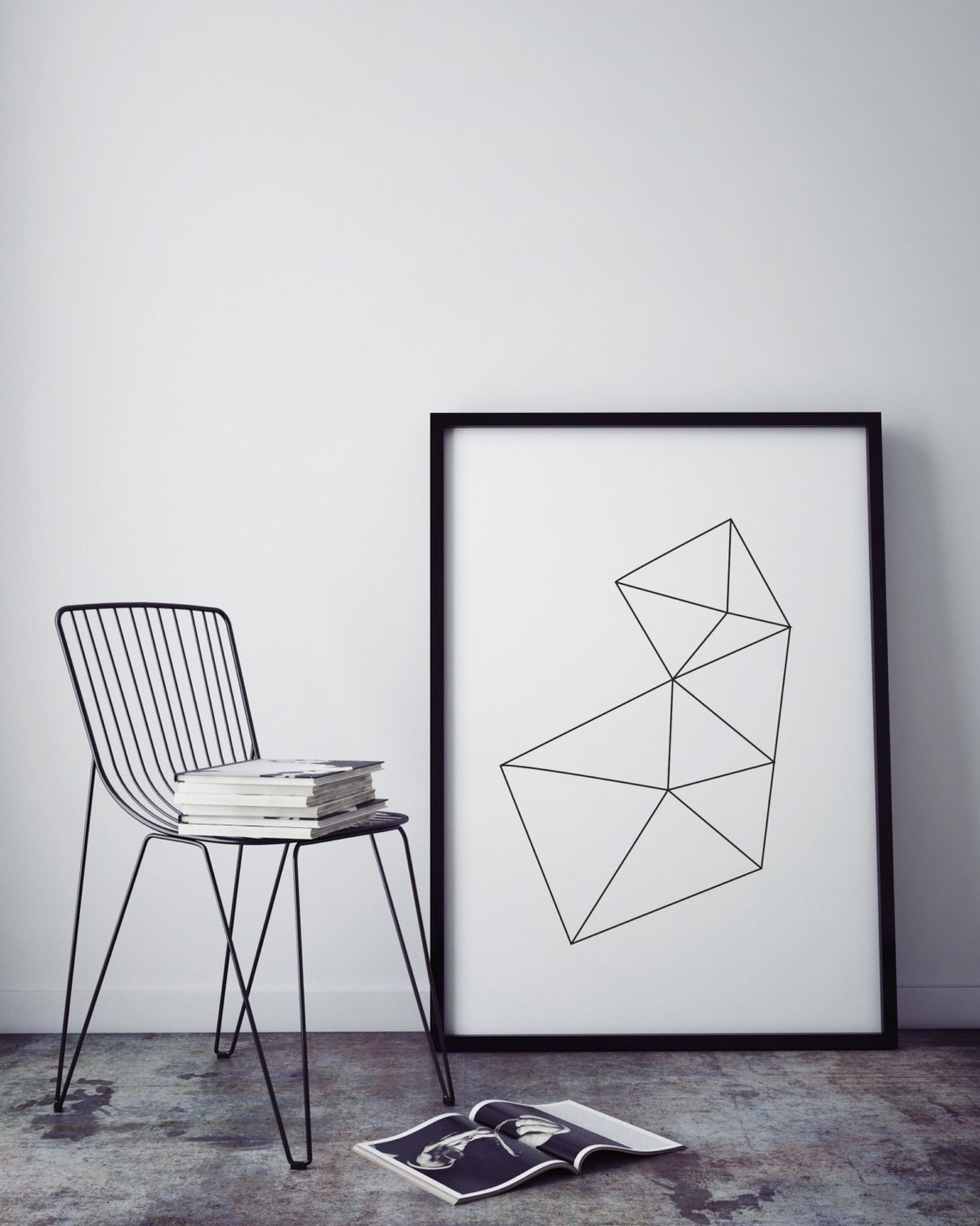 Geometric Wall Art, Modern Shapes Art, Geometric Print Art, Black ...