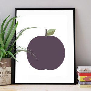 Kitchen Art Print, Plum Poster, Fruit Wall Art, Printable Art ...