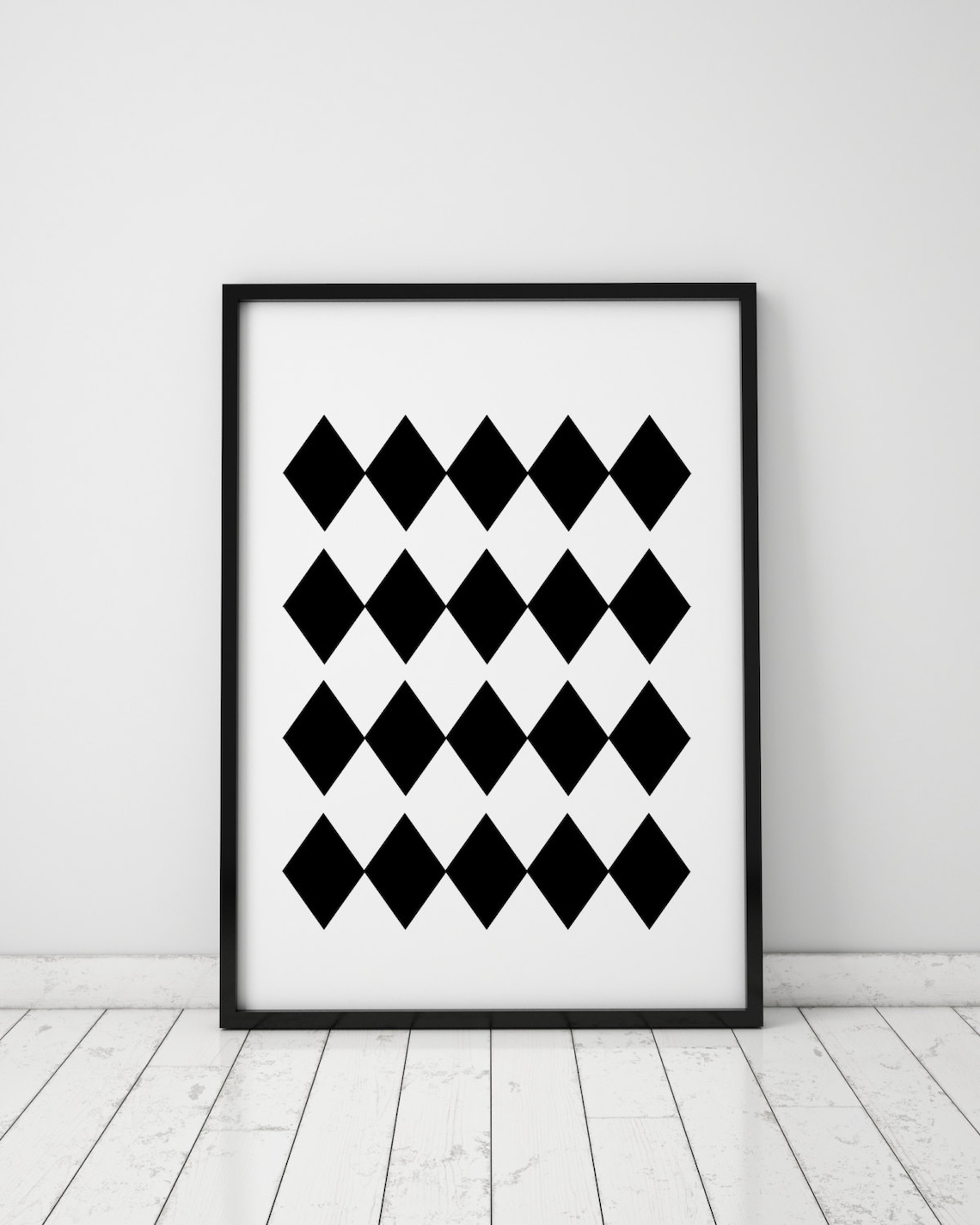 Geometric Diamonds Art, Minimal Wall Poster - Etsy