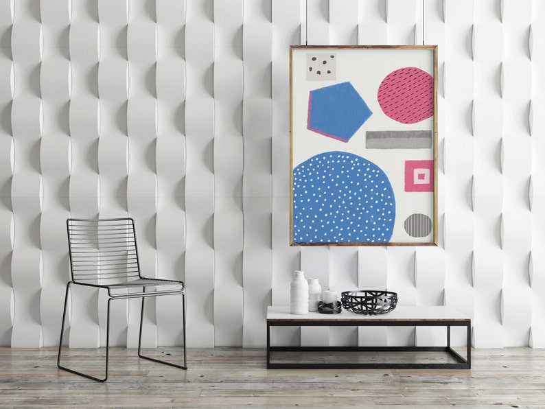 Pink Abstract Wall Art - Wall Art Abstract Pink - Wall Art - Abstract ...