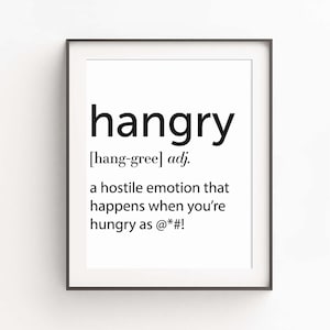 Printable Hangry Definition Art Hangry Wall Art Poster Funny - Etsy