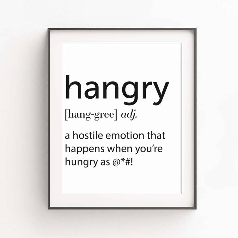 Printable Hangry Definition Art, Hangry Wall Art Poster, Funny ...
