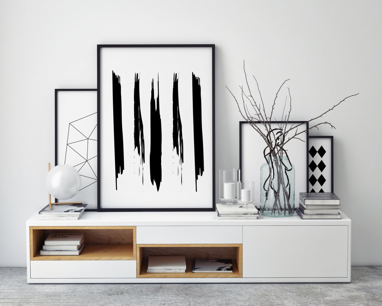 Stroke Abstract Art Print - Large Poster - Art Print - Brushstrokes Art ...