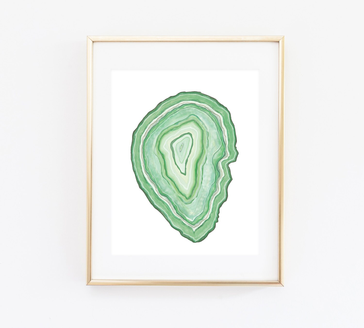 Watercolor Geode Poster Green Watercolor Print, Watercolor Wall Art ...