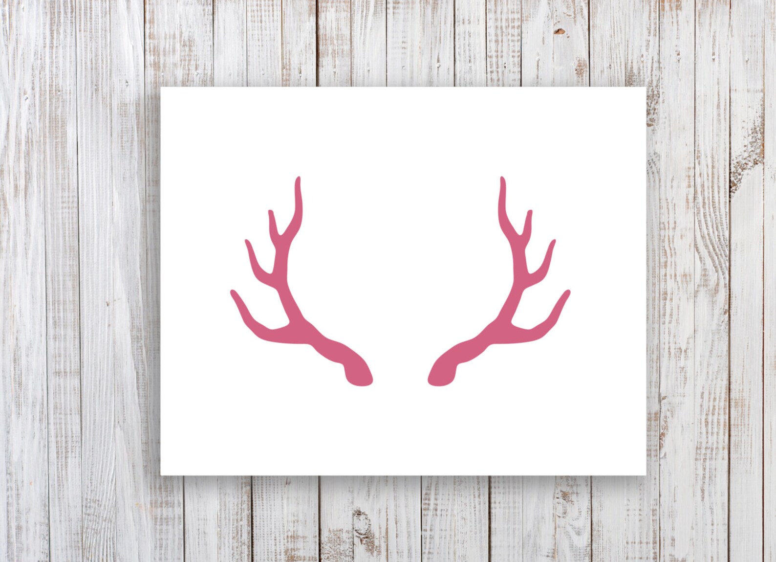 Antler Print, Pink Printable Wall Art, Pink Antler Art Print, Modern ...