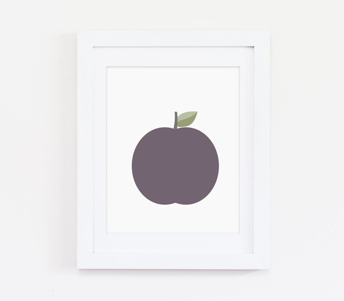 Kitchen Art Print, Plum Poster, Fruit Wall Art, Printable Art ...