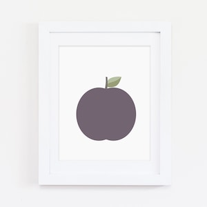 Kitchen Art Print, Plum Poster, Fruit Wall Art, Printable Art ...