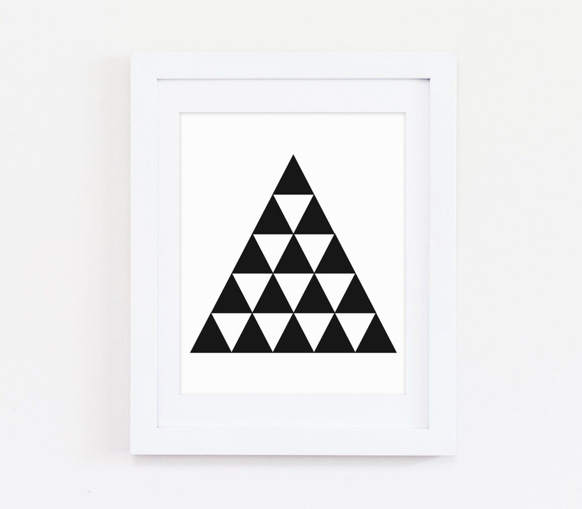 Triangle Poster, Monochrome Art Prints, Scandinavian Art Printable ...