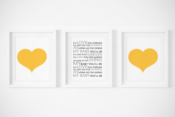 Yellow Heart Print Heart Printable Yellow Kids Decor Yellow | Etsy