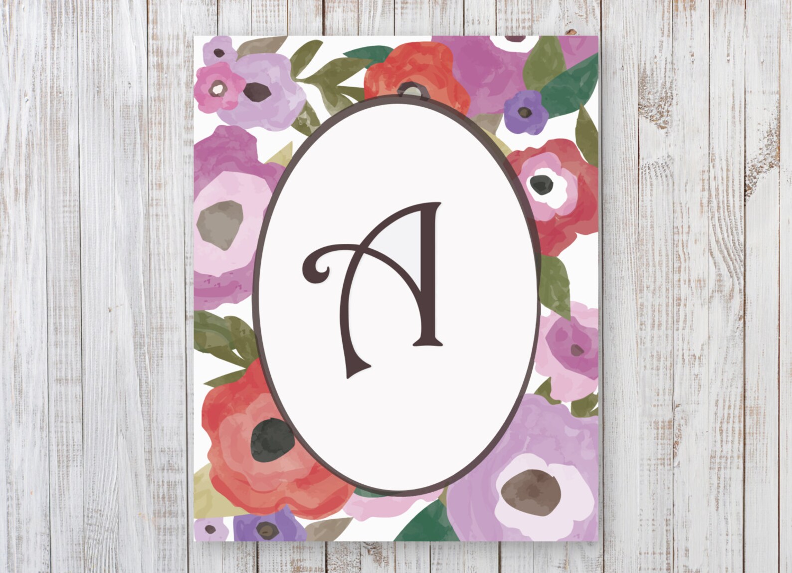Custom Floral Monogram, Flower Monogram Art, Monogram Printable ...