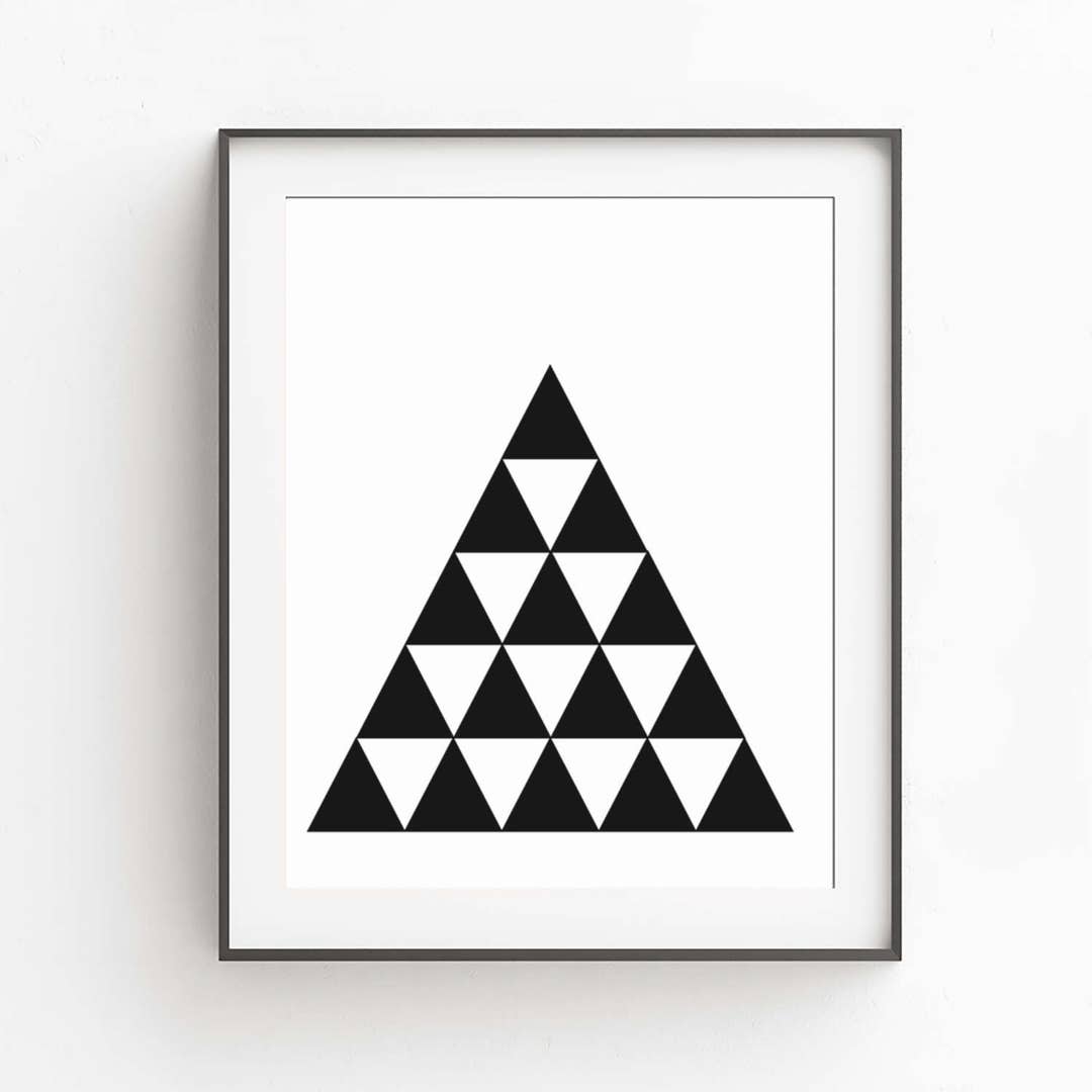 Triangle Poster, Monochrome Art Prints, Scandinavian Art Printable ...