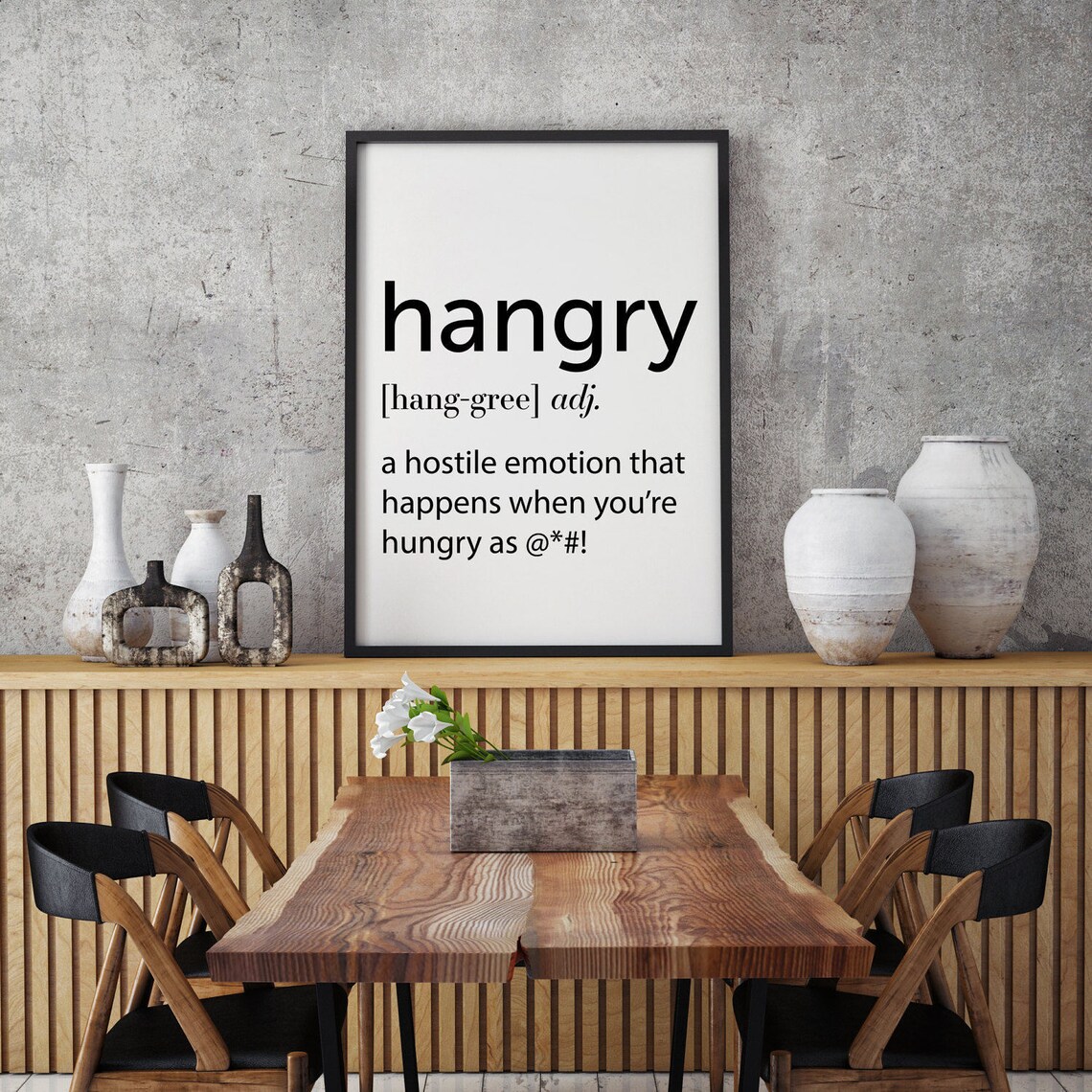 Printable Hangry Definition Art, Hangry Wall Art Poster, Funny ...