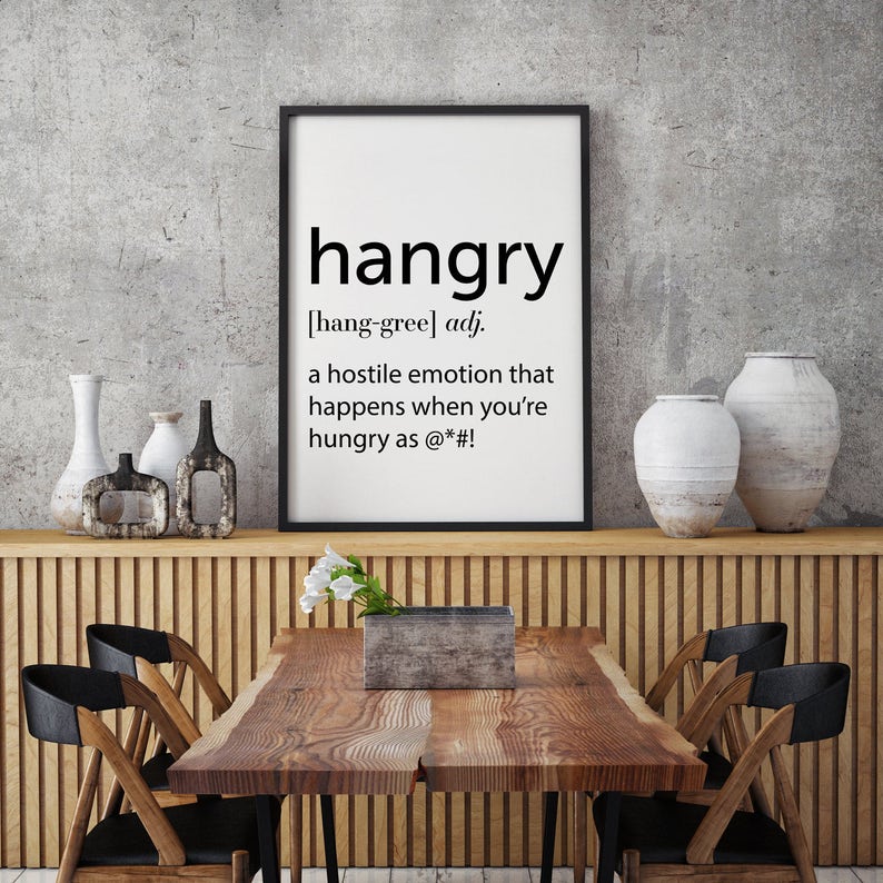 Printable Hangry Definition Art Hangry Wall Art Poster Funny - Etsy