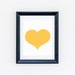 Yellow Heart Print, Heart Printable, Yellow Kids Decor, Yellow Nursery ...