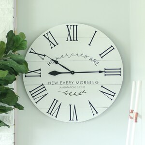 Large Wall Clock - Scripture Wall Decor - Mercies Are New Every Morning ...
