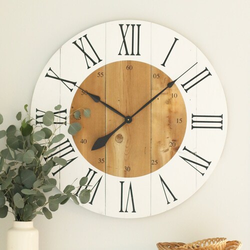Large Wall Clock Farmhouse Living Decor Wall Clock - Etsy