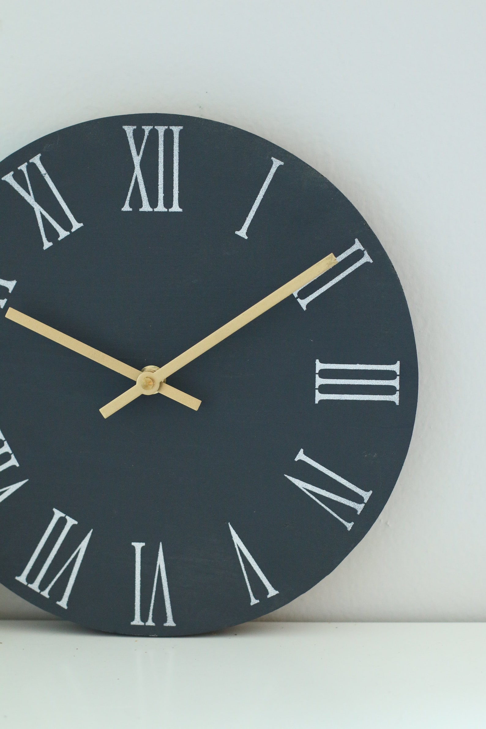 Small Wall Clock Navy and Gold Tiny Modern Decor Modern - Etsy