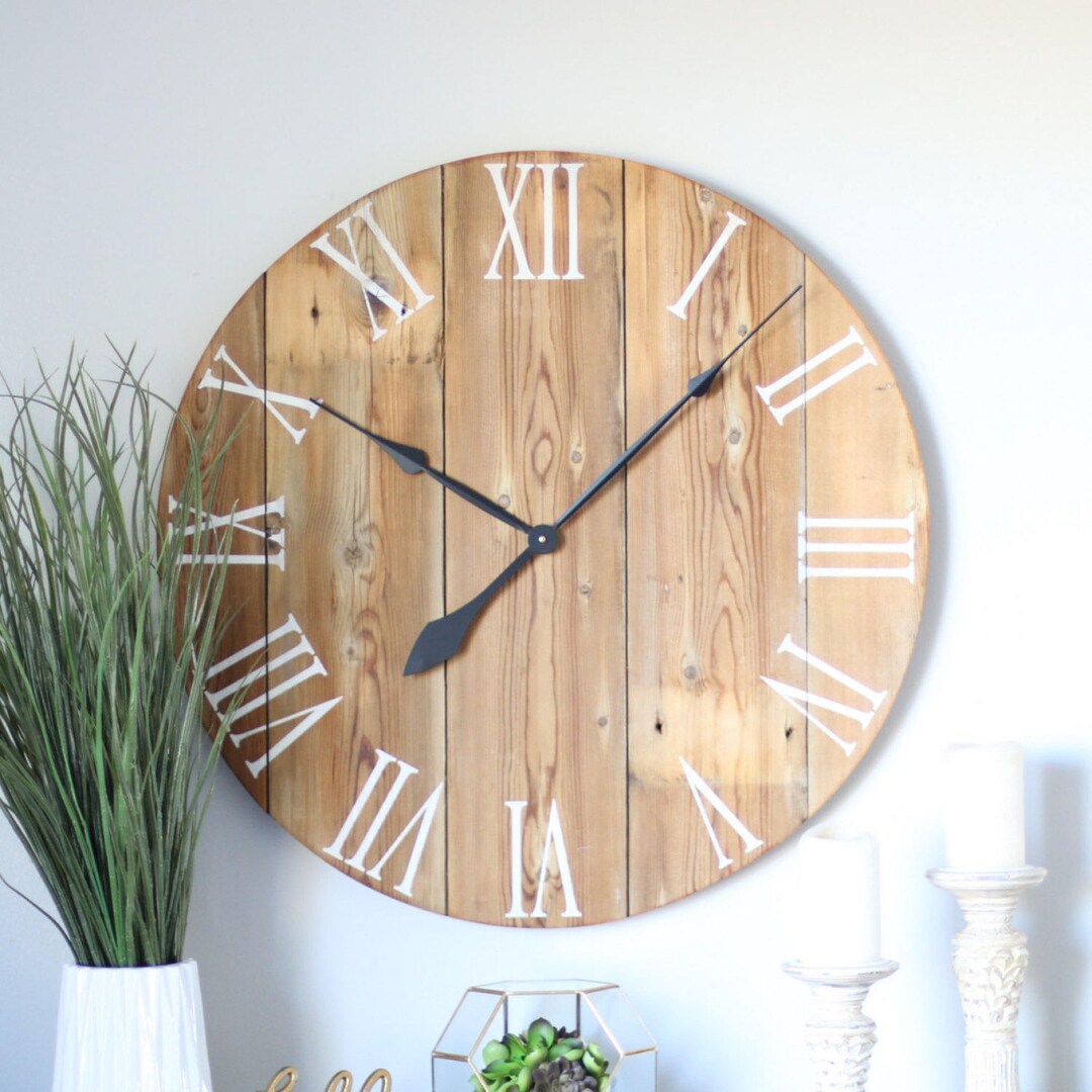 Large Wall Clock - Handmade - Farmhouse Decor - Neutral House ...