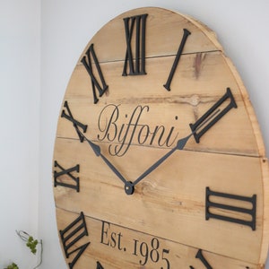Wood Clock - Raised Wood Numbers - Large Wall Clock - Farmhouse Wall ...