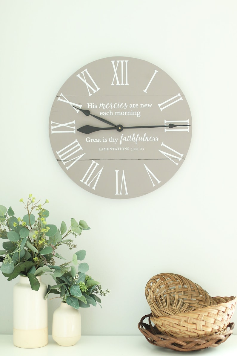 Wood Wall Clock - Scripture Wall Art - Bible Verse Decor - Etsy