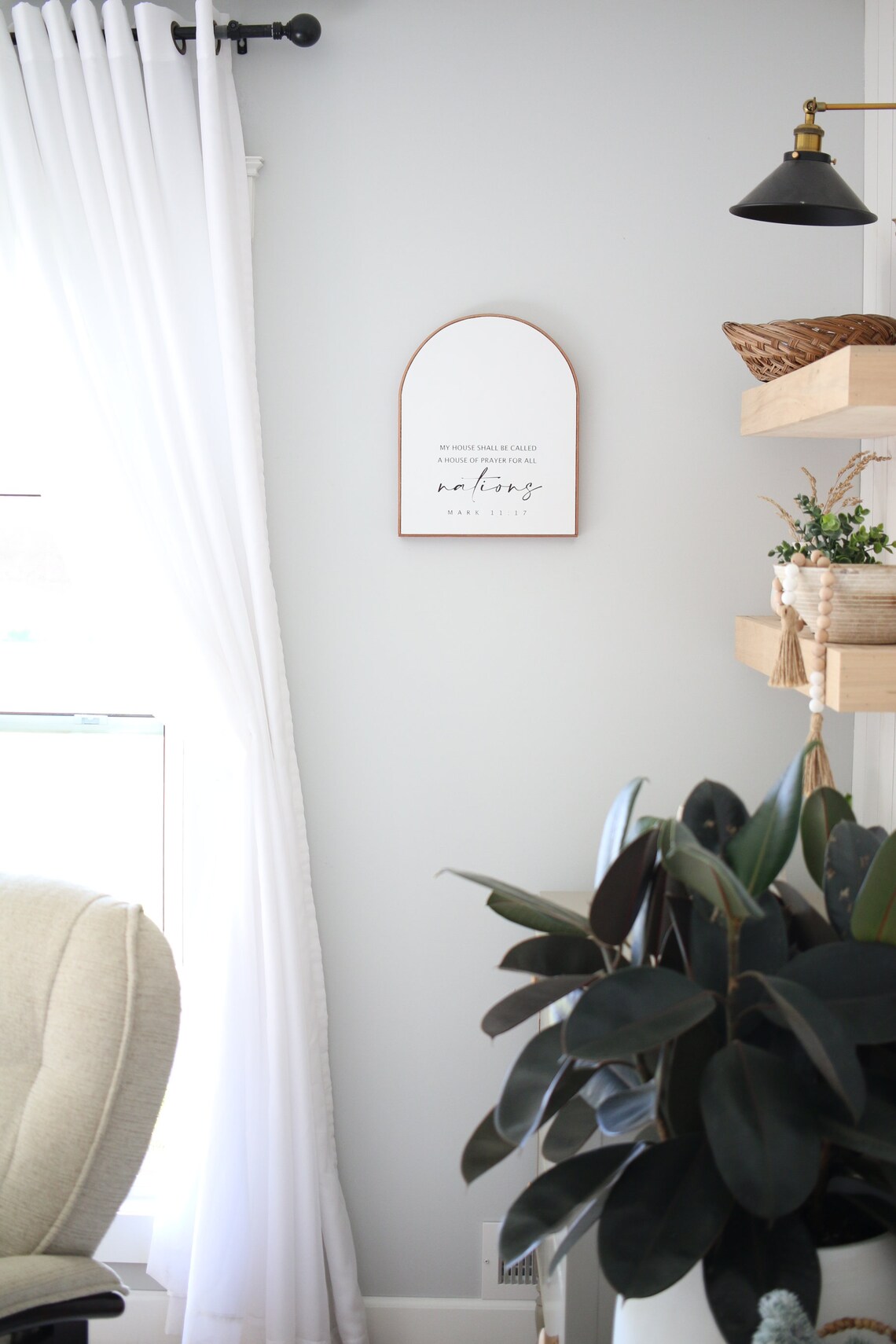 Arched Sign Scripture Wall Art in Christ Alone Living - Etsy